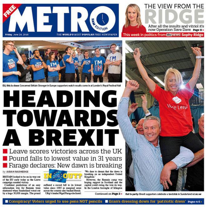 How Great Britain’s Newspapers Are Covering Brexit