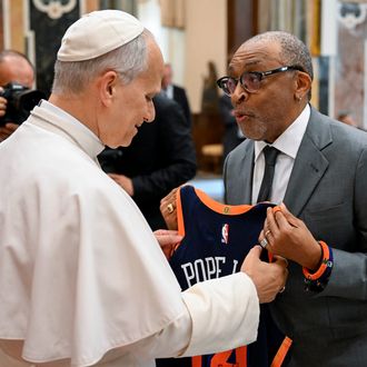 Spike Lee Blesses Pope Leo with Knicks Jersey at the Vatican