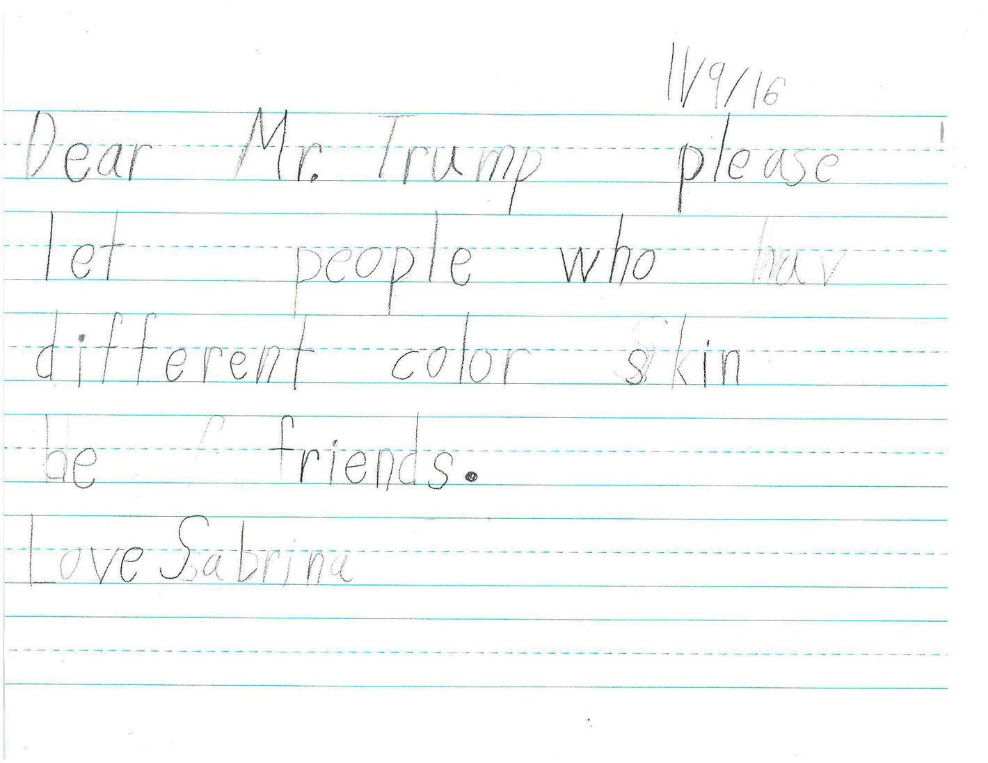 First-Grade Students Wrote These Letters to Donald Trump
