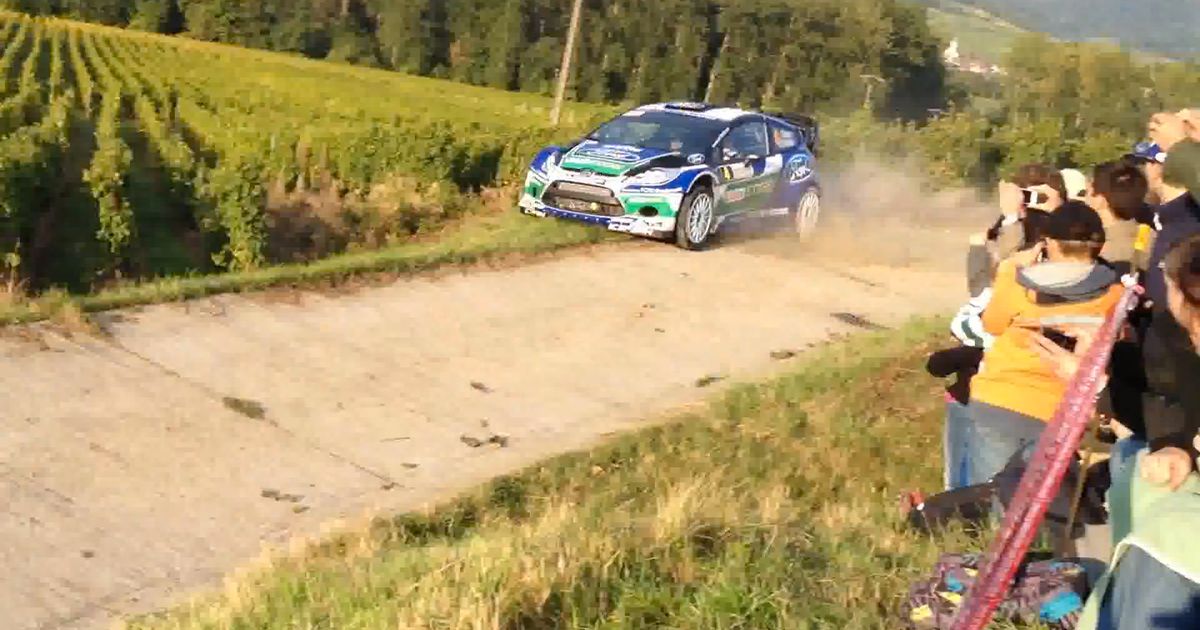 Watch This Rally Car Crash Into a French Vineyard