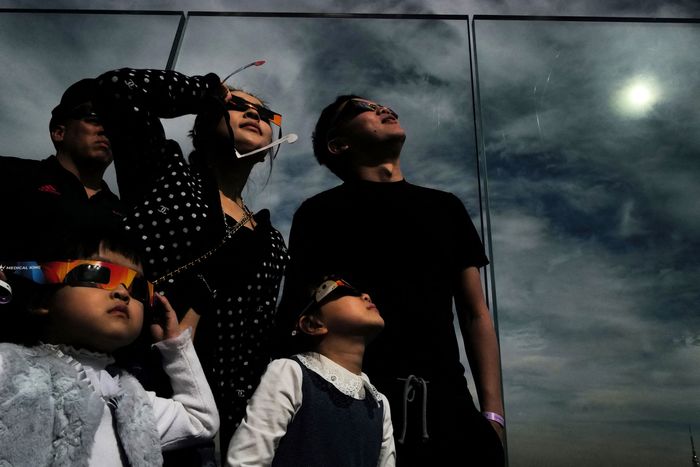 New Yorkers Watching the Solar Eclipse: See Photos