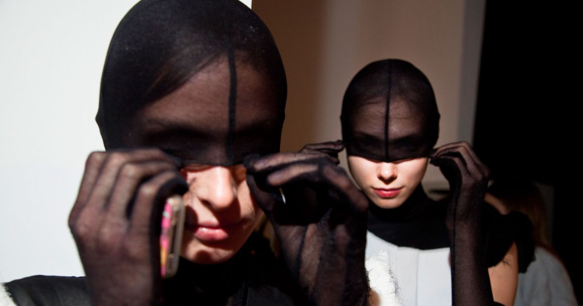 Seen at Fashion Week: Robots and Face Stockings