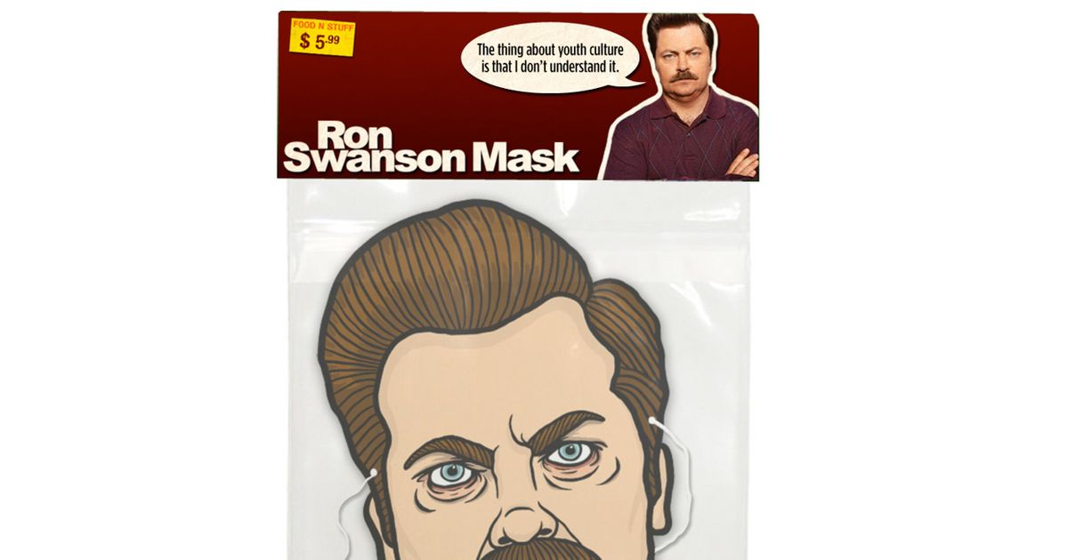See the Ron Swanson Halloween Mask - Clickable - Vulture