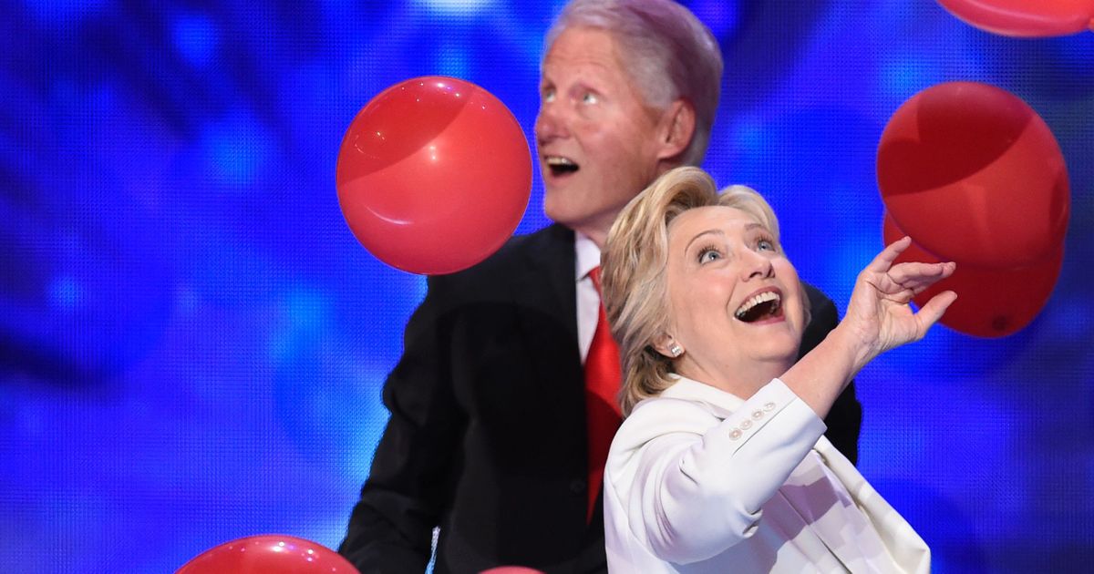 Hillary and Bill Clinton See Balloons, Respond With Childlike Glee