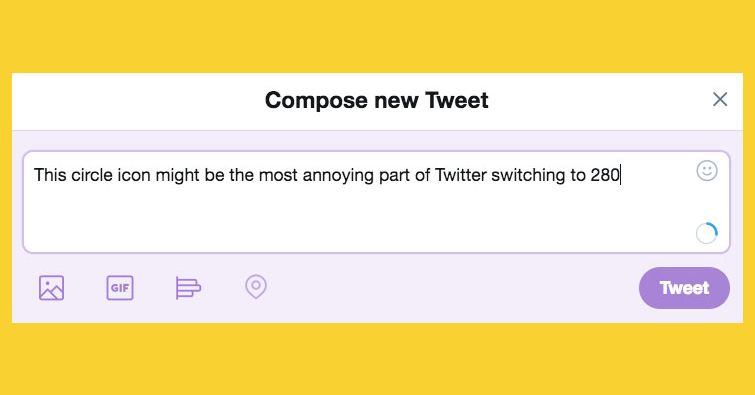 Twitter Replaces 280 Character Count With Circle Icon
