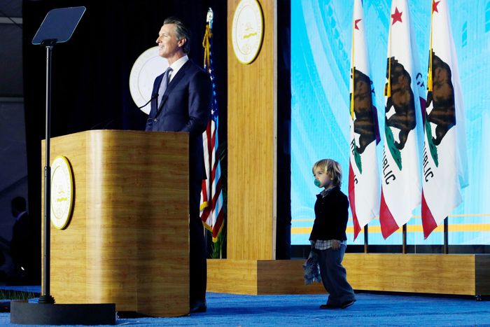Gavin Newsom’s Cute Son Dutch Interrupts Inaugural Address