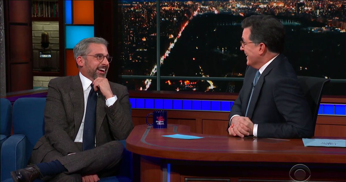 ‘Late Show’ Clip With Steve Carell, Stephen Colbert, Fabio