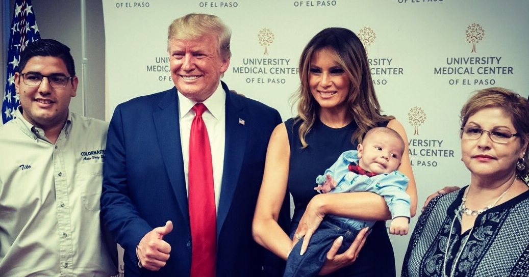 Trump Gives Thumbs Up in Photo With Baby Orphaned in El Paso