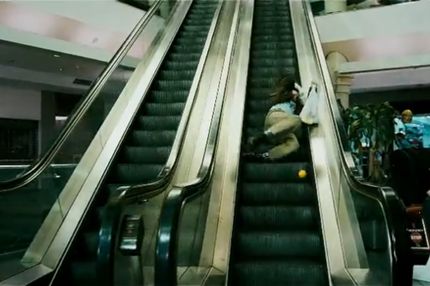 Watch a Guy Fall Down an Escalator for the Length of Battles’ ‘My ...