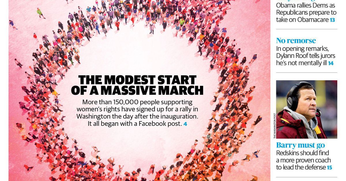 Women's March on Washington Newspaper Cover Uses Male Symbol