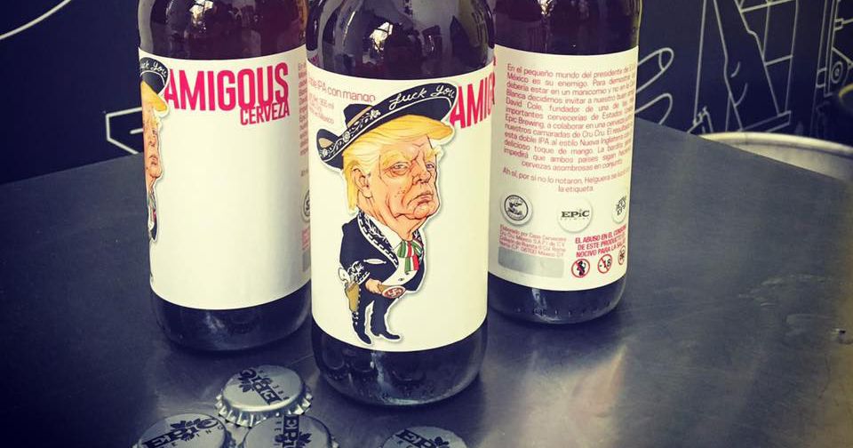 Amigous Cerveza's Label Depicts Trump As a Sad Mariachi