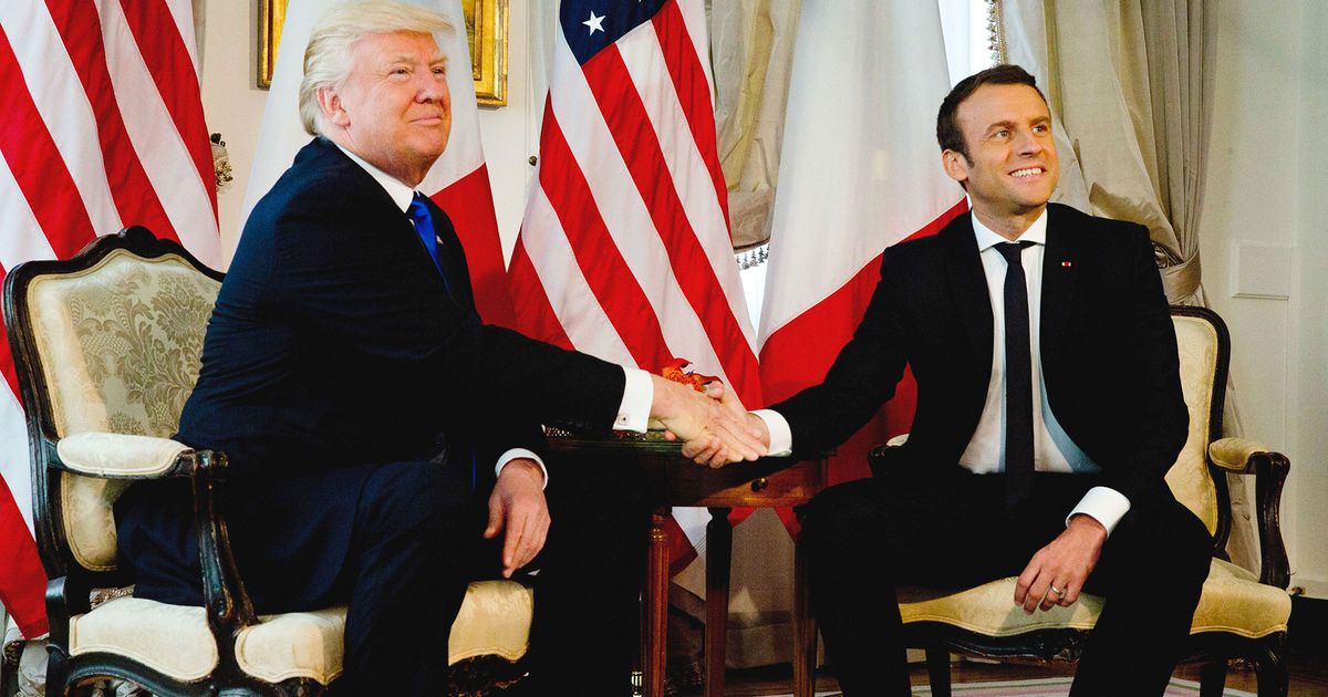 Trump and Macron Handshake Lasts Forever, Seems to Never End
