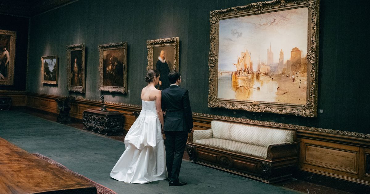 A Glamorous Wedding at the Frick Museum