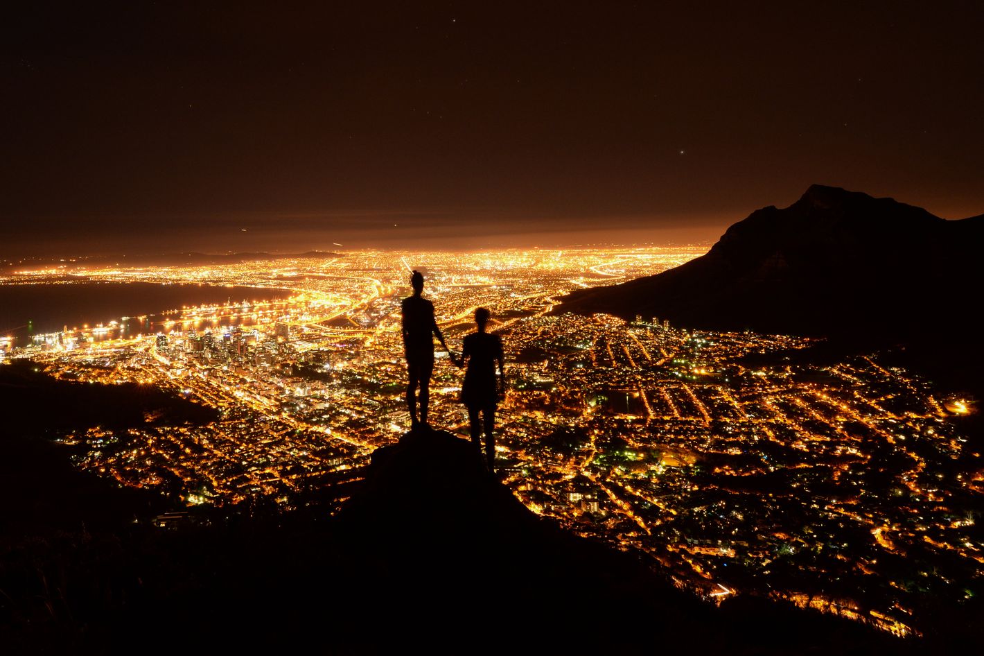 View From Table Mountain At Night