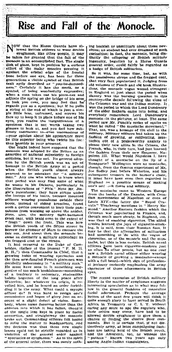 How the New York Times Resurrected the Monocle, Over and Over Again ...