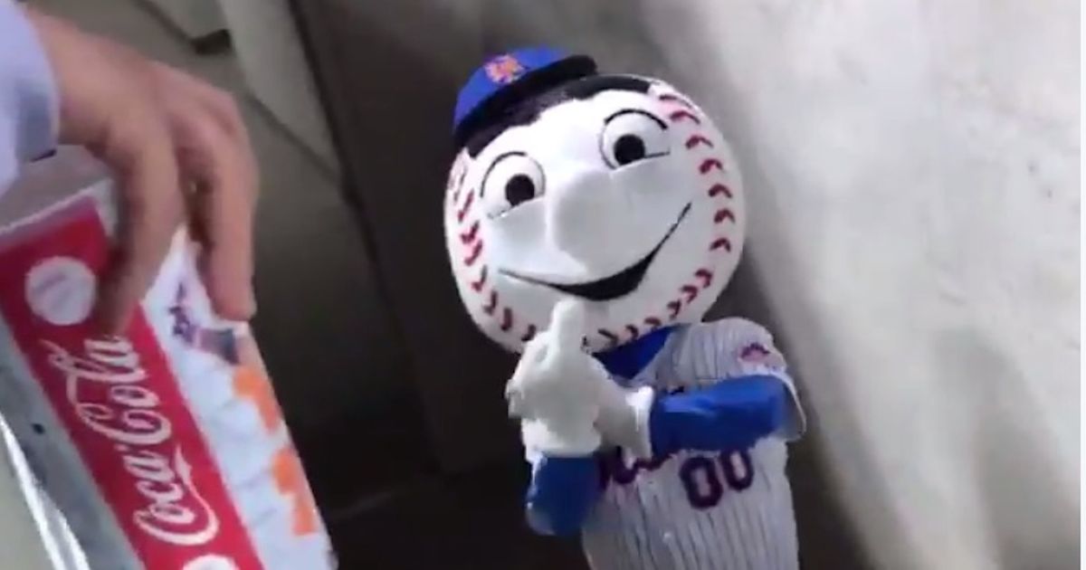 Mr. Met Flips Off Fan During Baseball Game