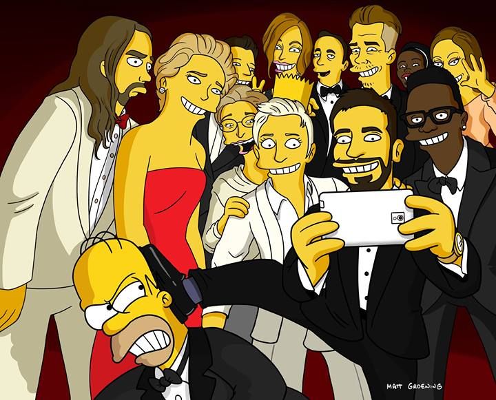 See the Oscar Selfie Perfectly Simpsonized