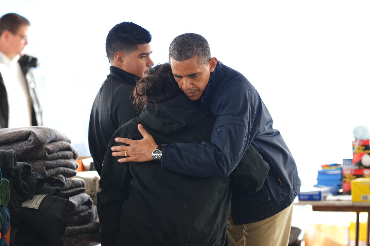 President Obama Delivers Emergency Hugs to Staten Island