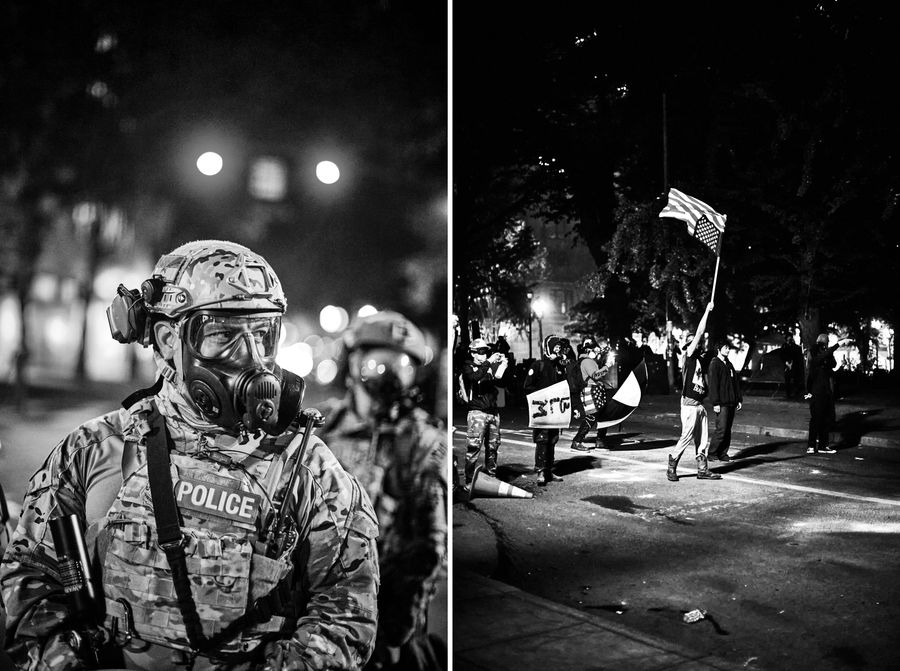Photographs: Protests in Portland, OR, and Police Violence