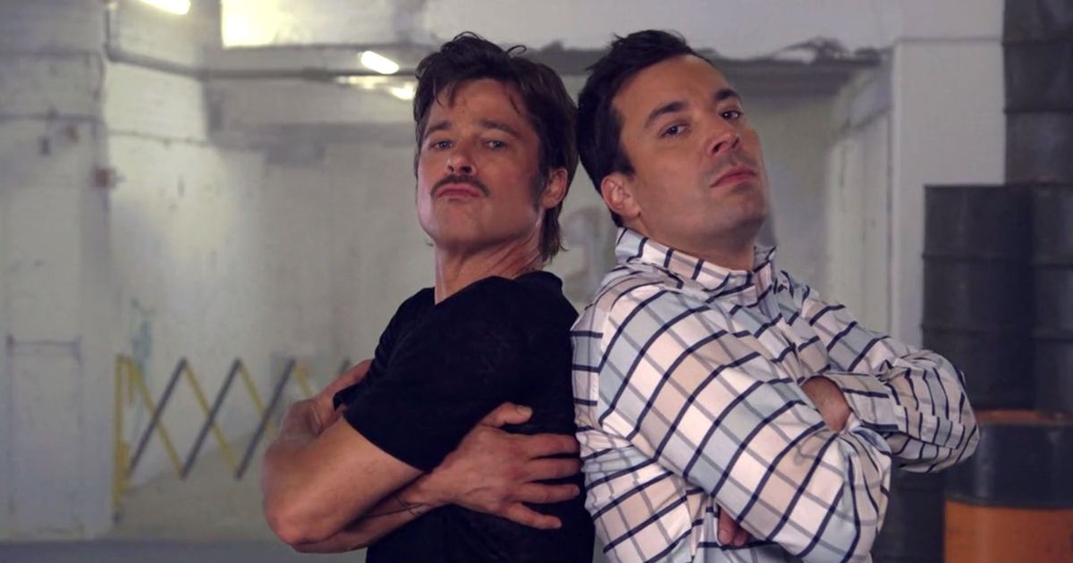 Brad Pitt and Jimmy Fallon Communicate Through Break-dance