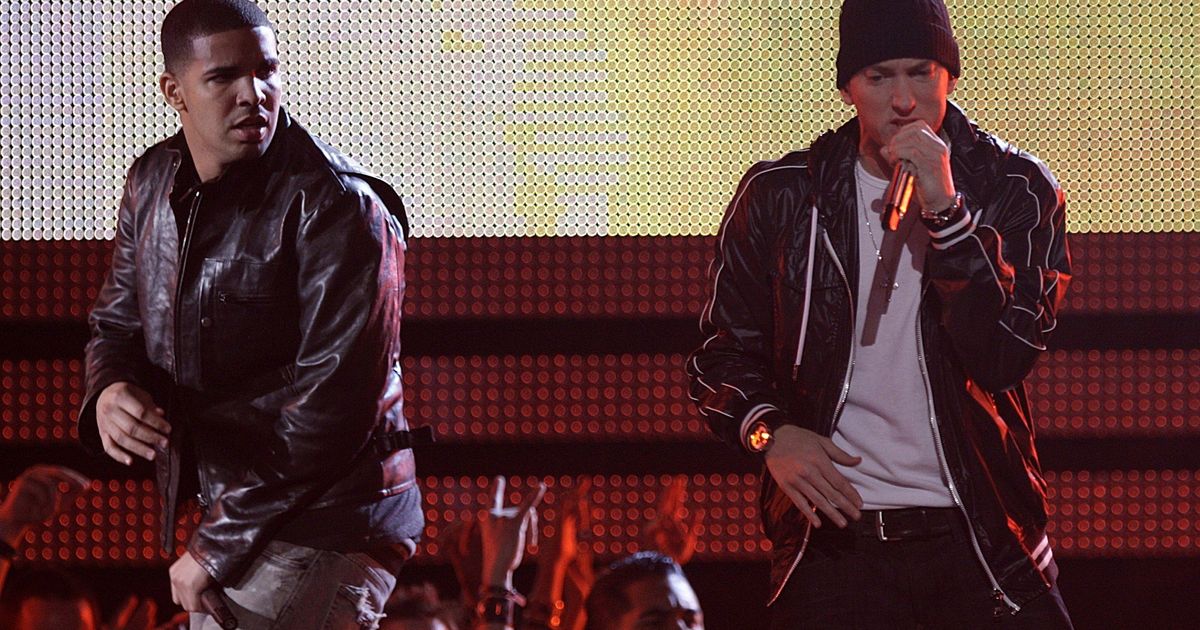 Eminem Joined Drake for a Friendly Non-Beef Get-Together Onstage in Detroit