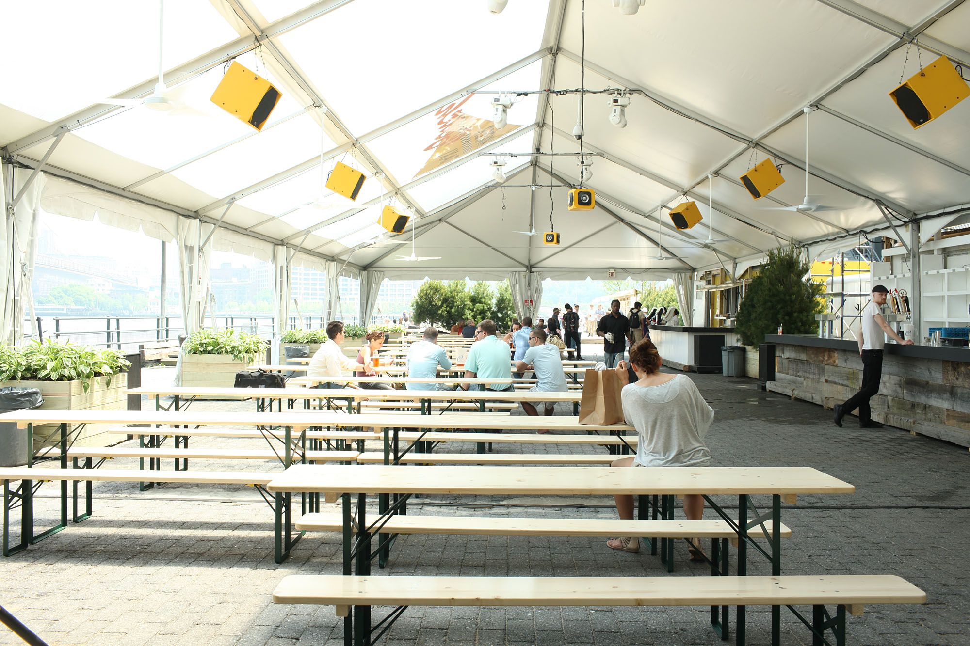 First Look at Beekman Beer Garden Beach Club, Now Open for Ping-Pong