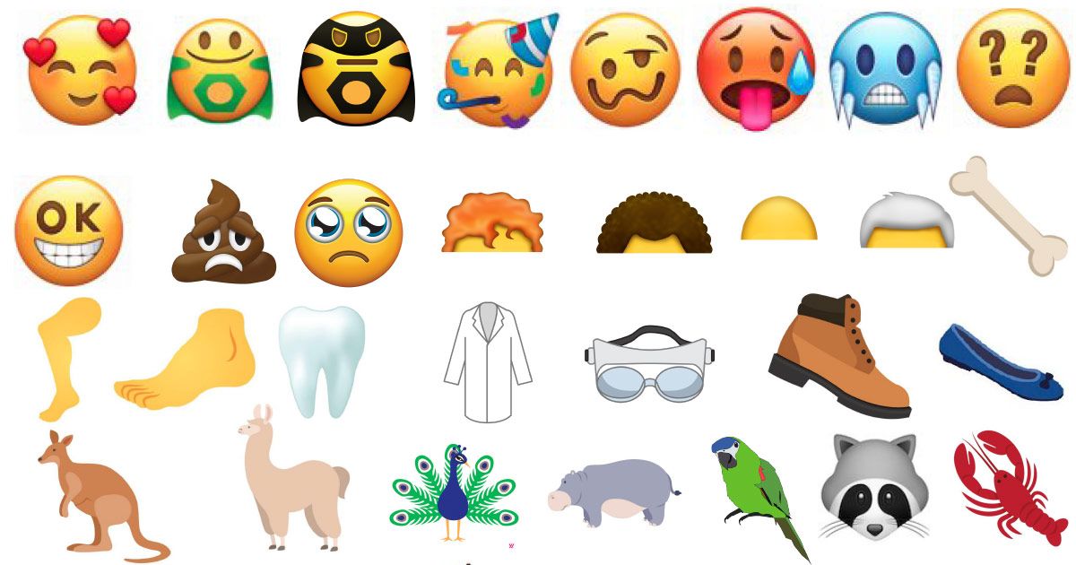 67 Emoji Drafts Considered for 2018 Addition by Unicode