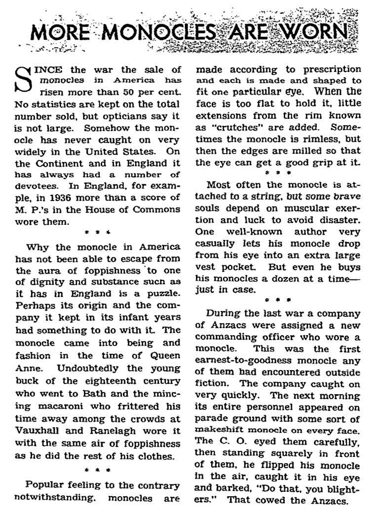 How the New York Times Resurrected the Monocle, Over and Over Again ...